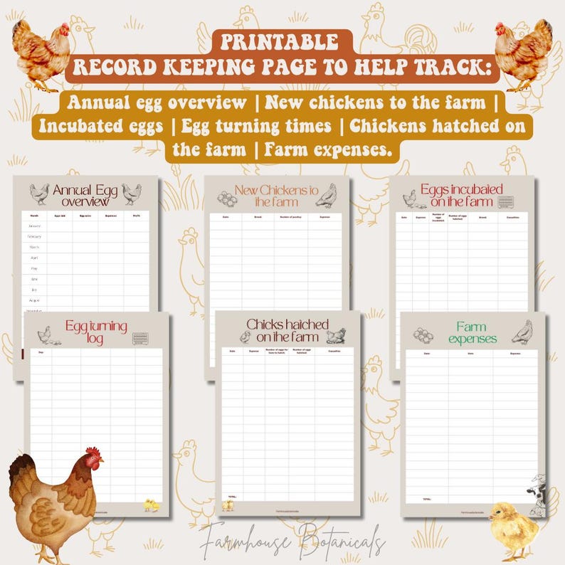 Chicken Egg Tracker Printable | Monthly & Annual Egg Log | Homestead ...
