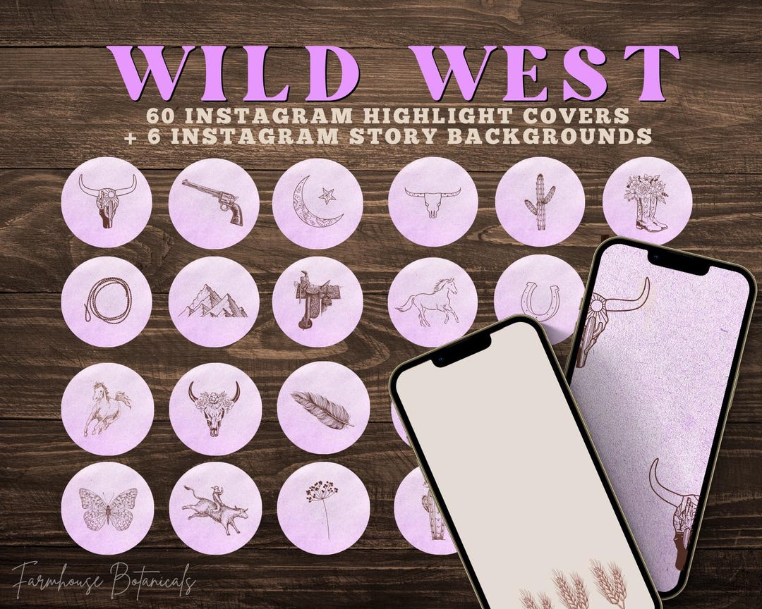 Wild West Cowgirl Country Styled Instagram Highlight Covers & Story ...