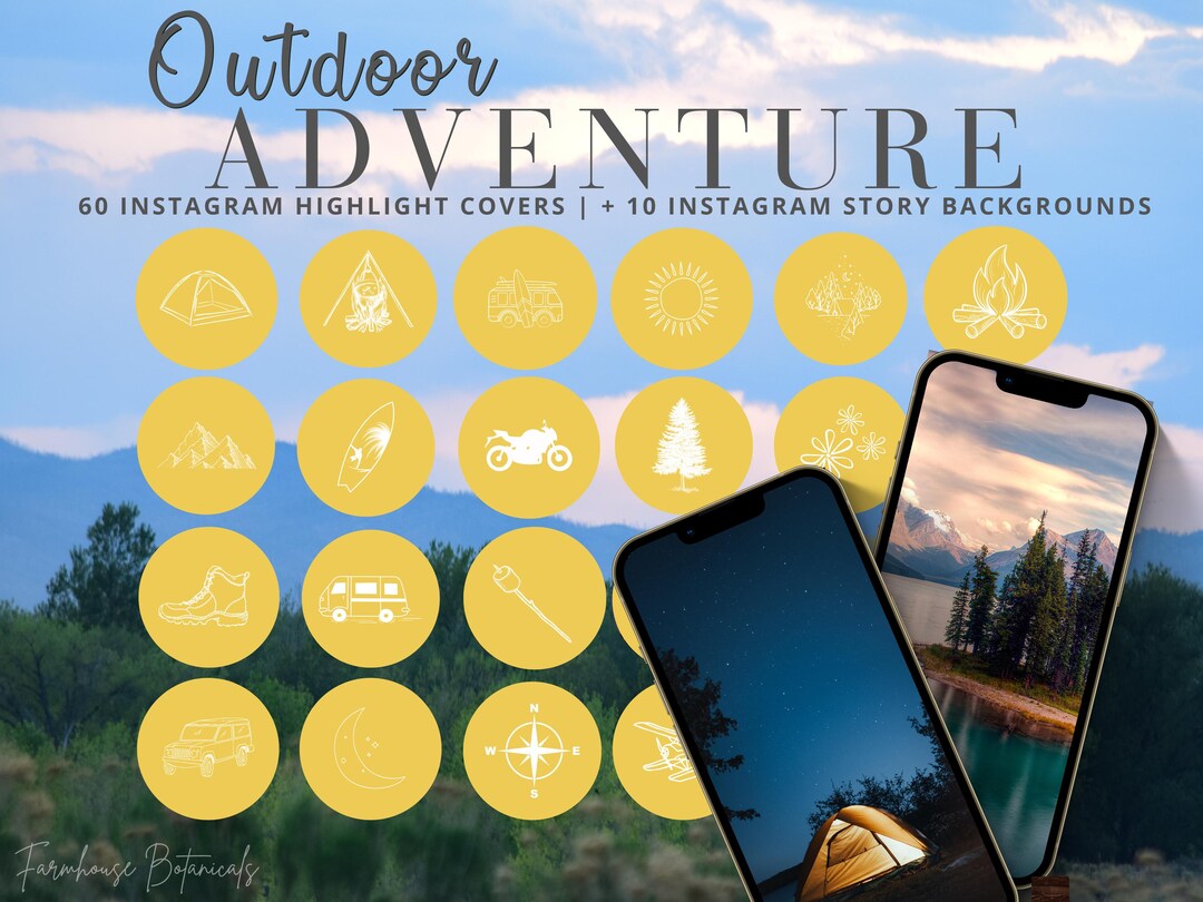 Nature Styled Instagram Highlight Covers & Story Backgrounds. Natural ...