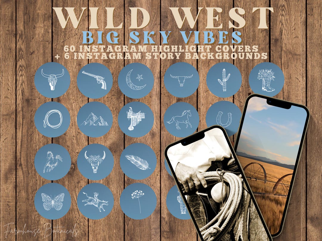 Wild West Cowgirl Country Styled Instagram Highlight Covers & Story ...