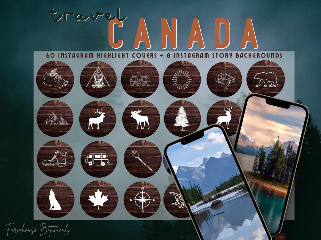 Canadian Travel Instagram Highlight Covers & Story Backgrounds. Road ...