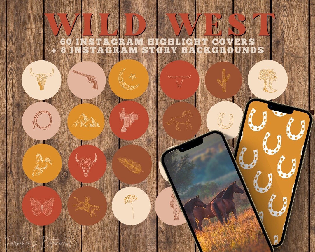 Wild West Cowgirl Country Styled Instagram Highlight Covers & Story ...