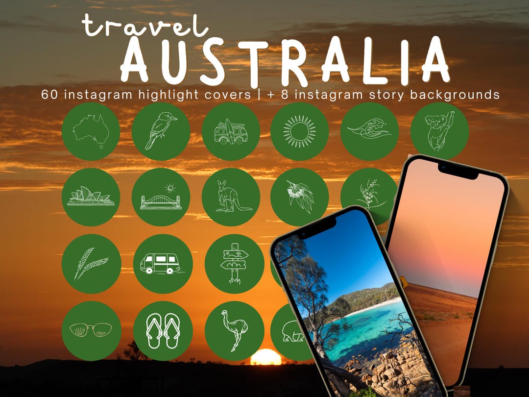 Australian Travel Instagram Highlight Covers & Story Backgrounds ...