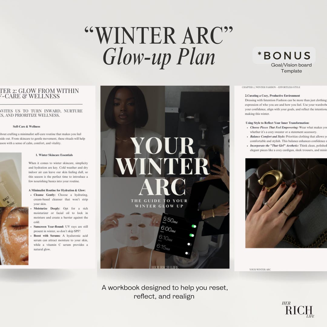 Winter Arc Glow-up Workbook digital Download PDF Seasonal Self-care ...