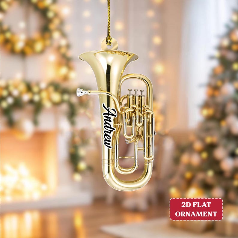 Custom Euphonium Christmas Acrylic Ornament, Euphonium 2D Flat Ornament ...