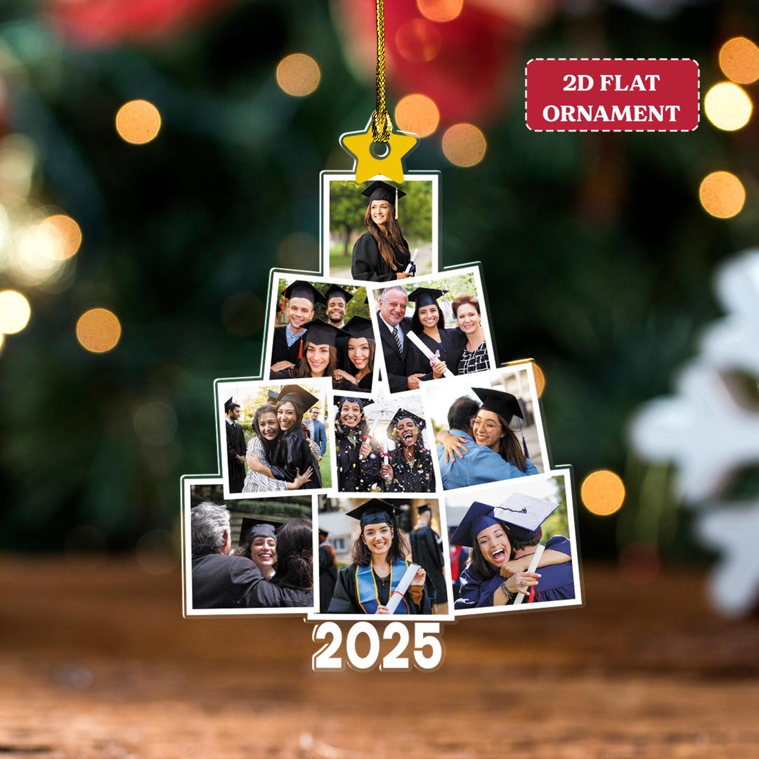 Personalized Photo Graduation Christmas Tree Acrylic Ornament - Etsy