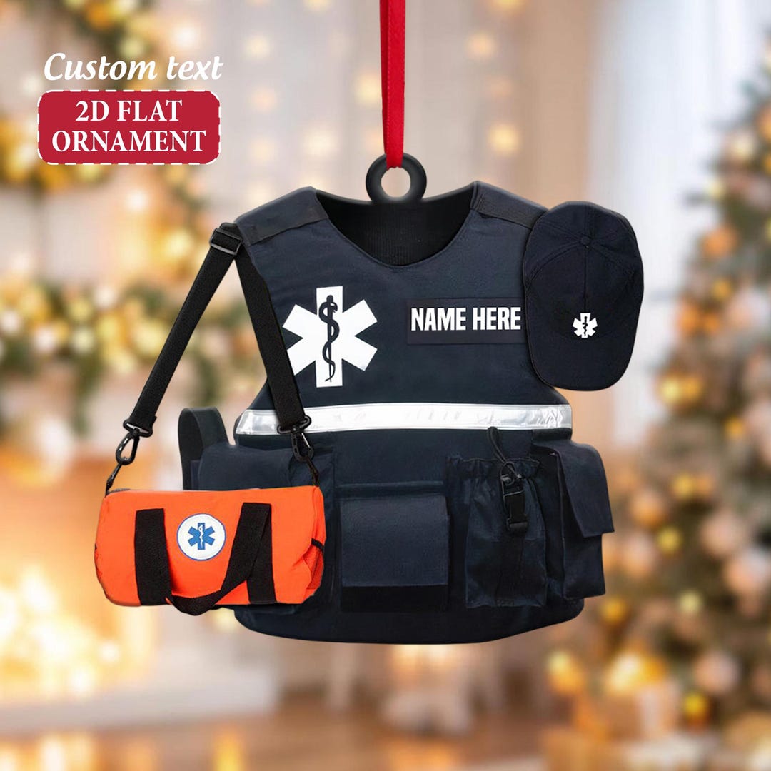 Custom EMT Ems Paramedic Uniform Acrylic Ornament, EMT Gift ...