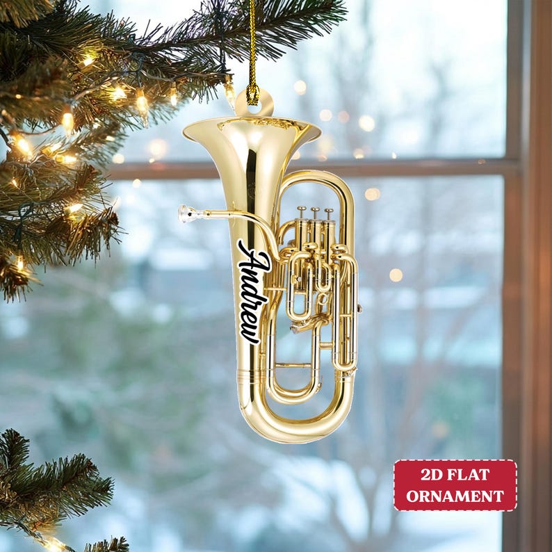 Custom Euphonium Christmas Acrylic Ornament, Euphonium 2D Flat Ornament ...