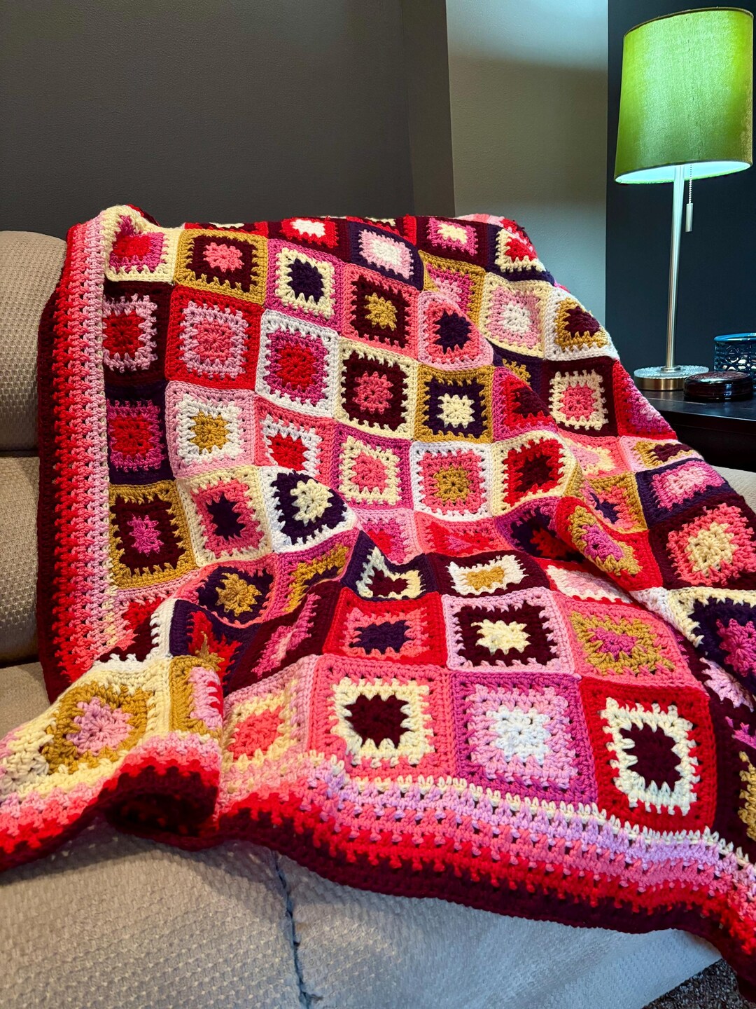 Warm & Funky Squares Crochet Blanket - Etsy