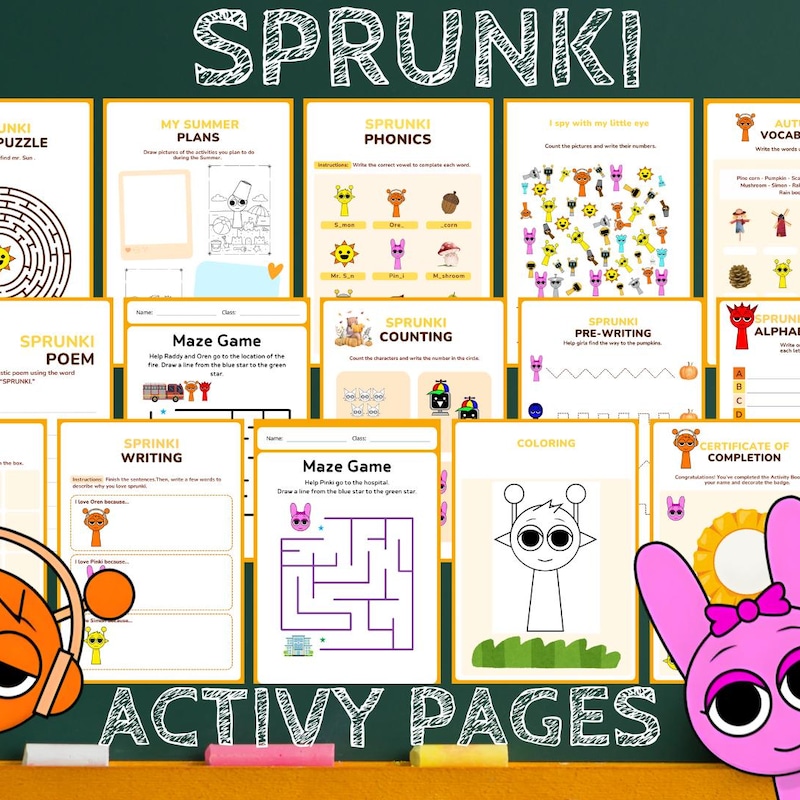 Sprunki Coloring Pages - Etsy