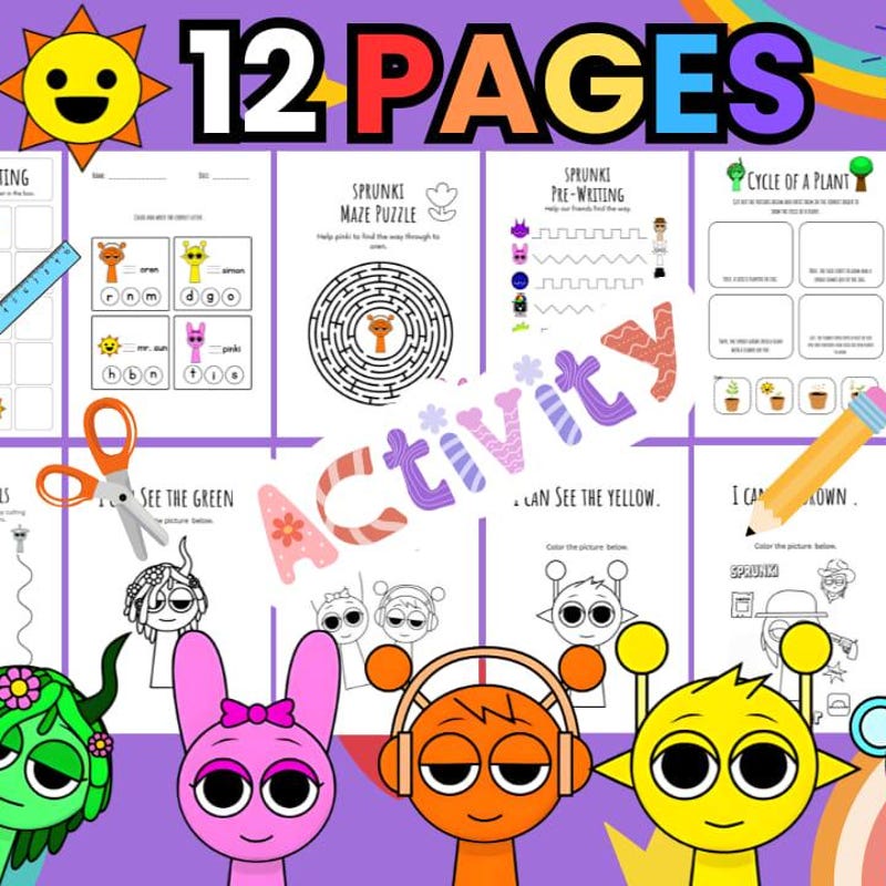 Sprunki Color Pages - Etsy