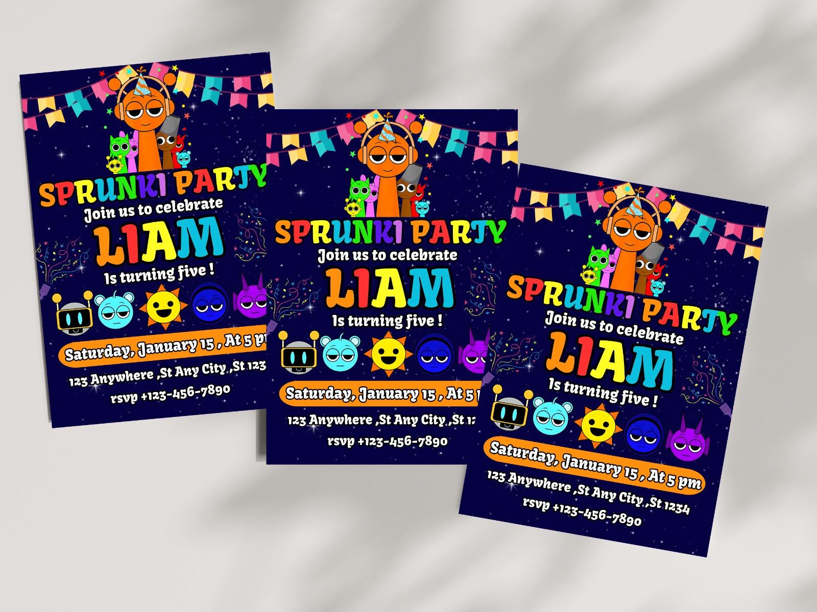 Sprunki Birthday Party Invite for Boys or Girls| Sprunki Party ...