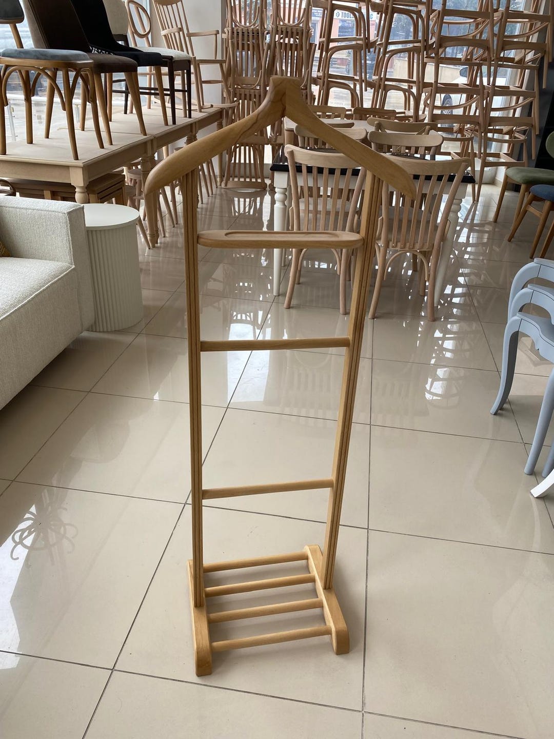 Clothes Stand, Wooden Clothes Valet, Clothes Hanger, Bedroom Clothes ...