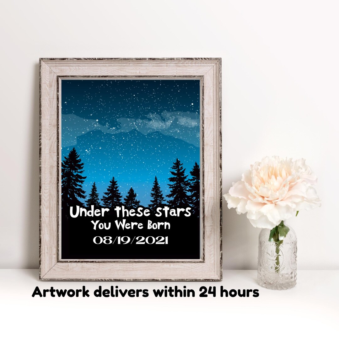 Personalized Star Map, Birthday Gift, Digital Night Sky Print, Custom ...