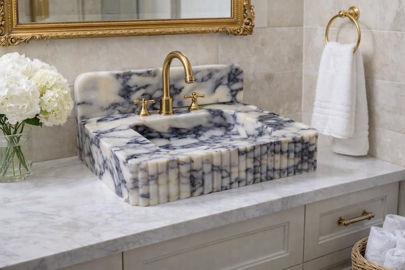 Handcrafted Calacatta Marble Vessel Sink, Luxury Wash Basin - Etsy
