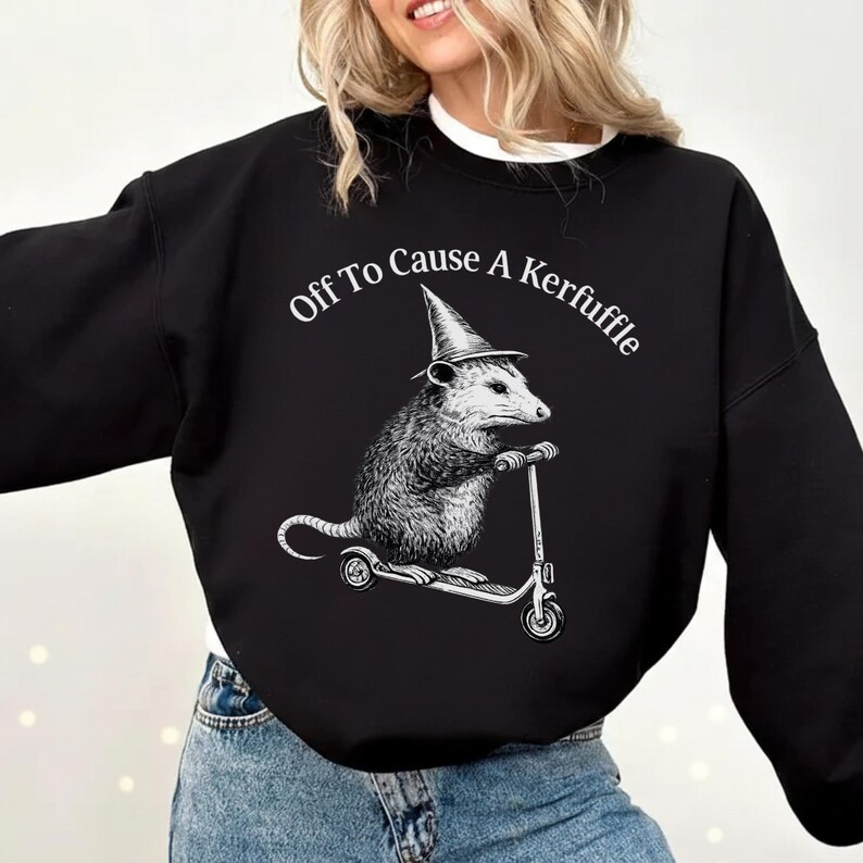 Off to Cause A Kerfuffle Png, Funny Opossum Scooter Png, Mental Health ...