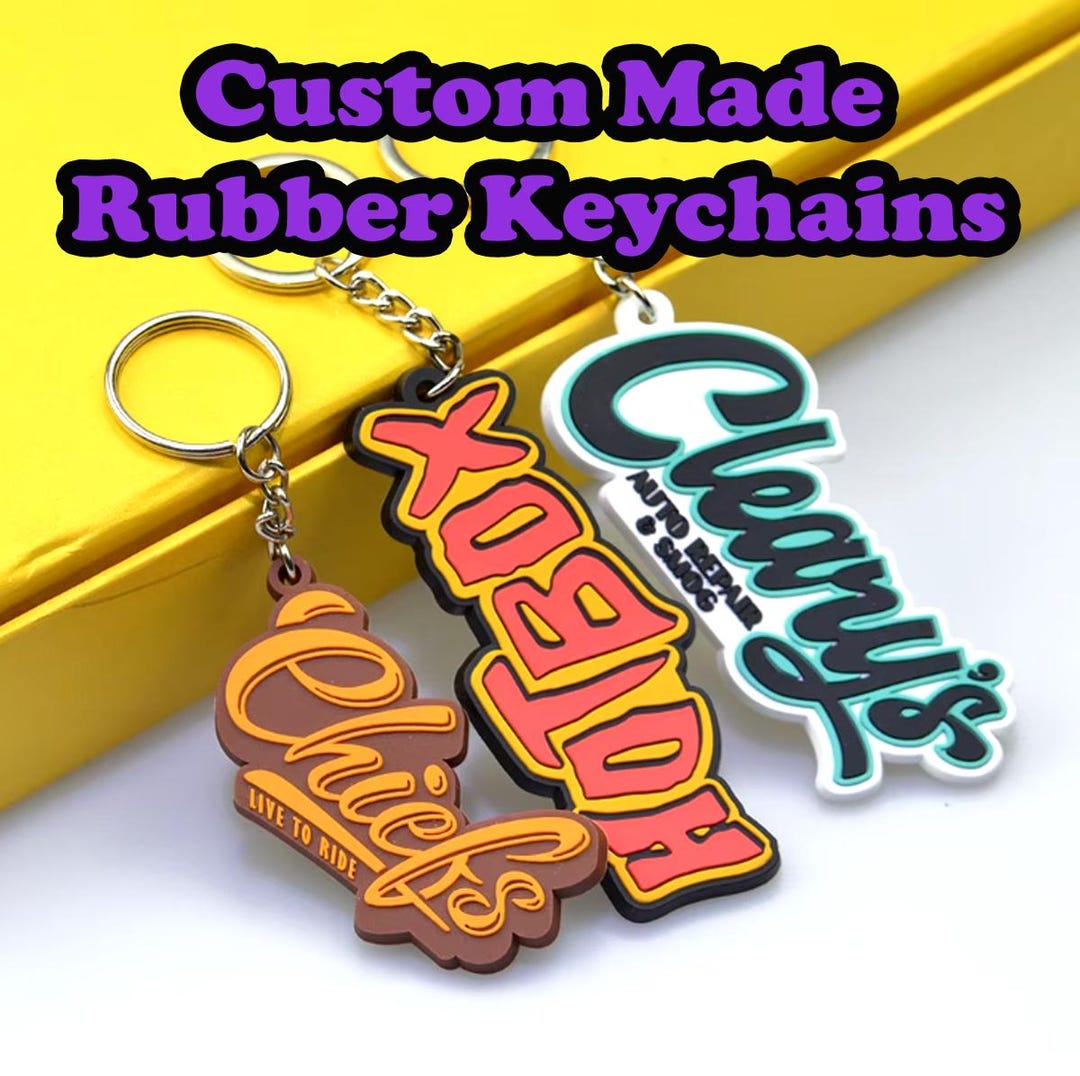 Custom PVC Rubber Keychain: Personalized Photo, Logo, or Text - Etsy