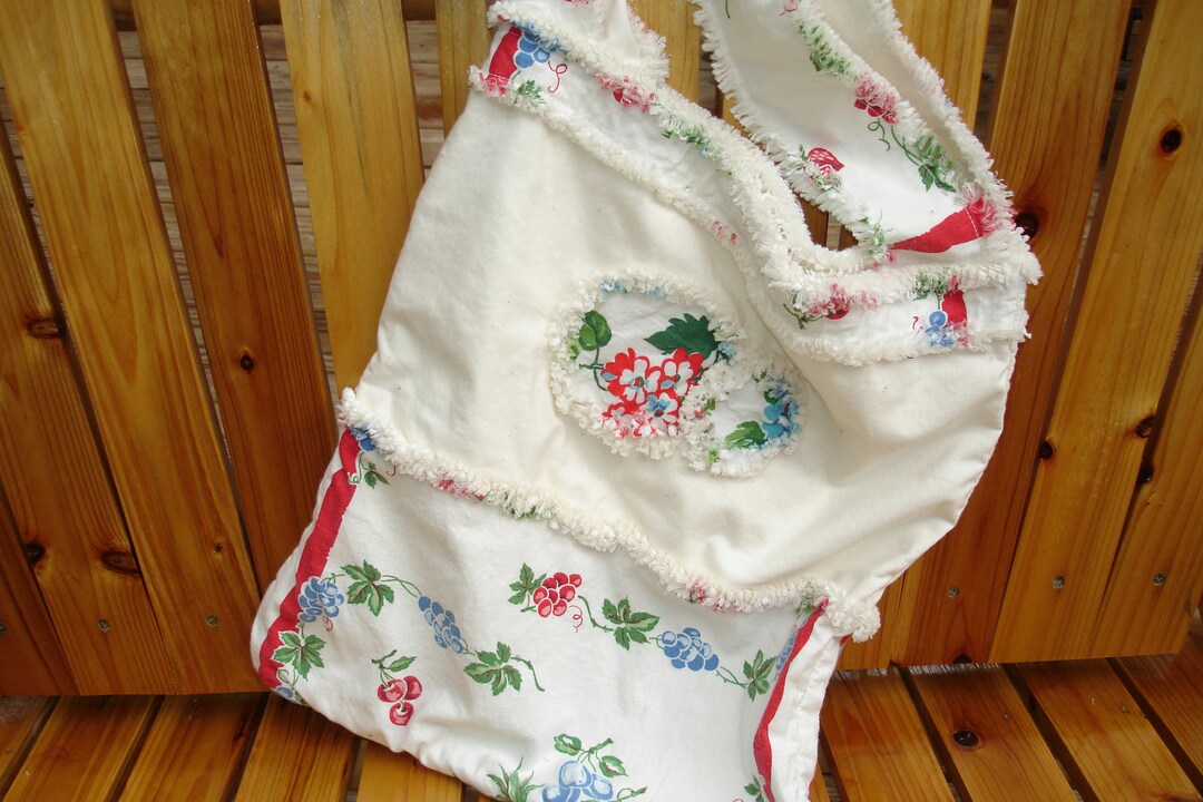 1920 Vintage Towel & Muslin ~ Handmade Rag Quilt Tote ~ Reusable ...