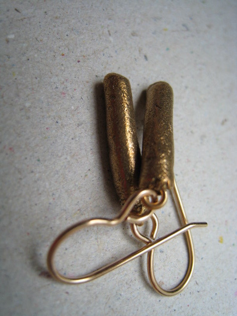 Rustic Bronze Rod Earrings Bronze Earrings Rustic Earrings Organic ...