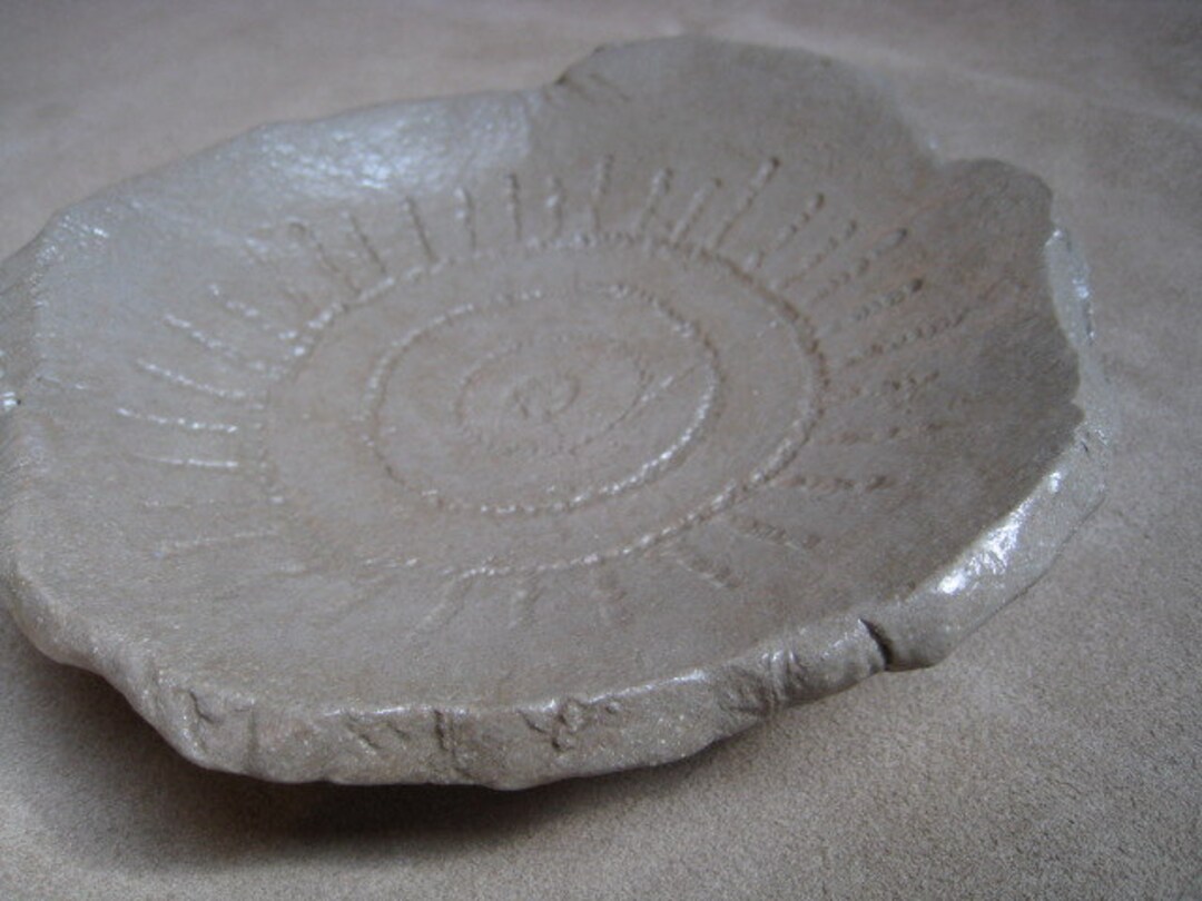 Organic Rock Art Dish - Sunburst Petroglyph - Ceramic Dish - Pottery ...