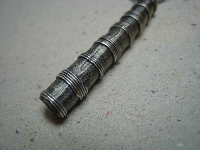 Mini Water Pipe Oxidized Fine Silver Pendant Hmong-american - Etsy