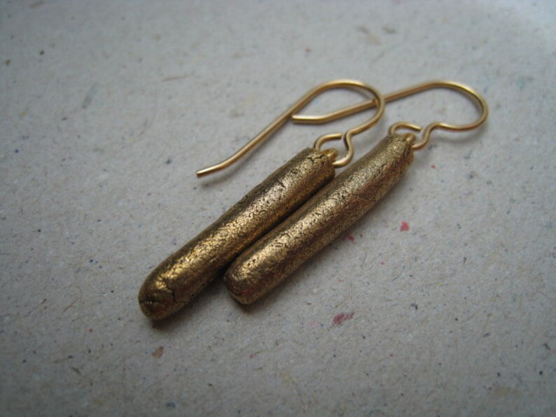 Rustic Bronze Rod Earrings Bronze Earrings Rustic Earrings Organic ...