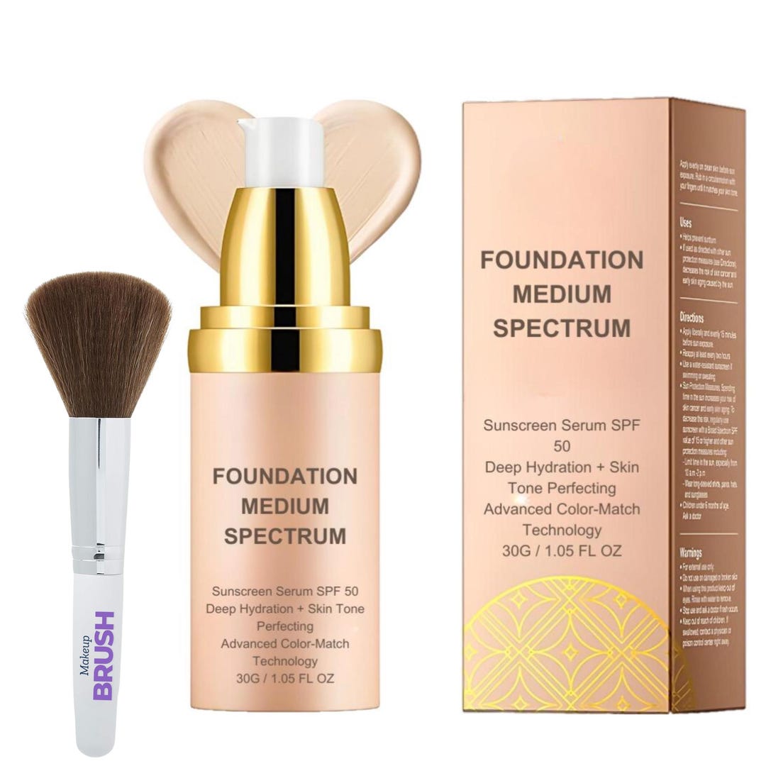 Liquid Foundation With Makeup Brush- Makeup Foundation- Organic Face ...