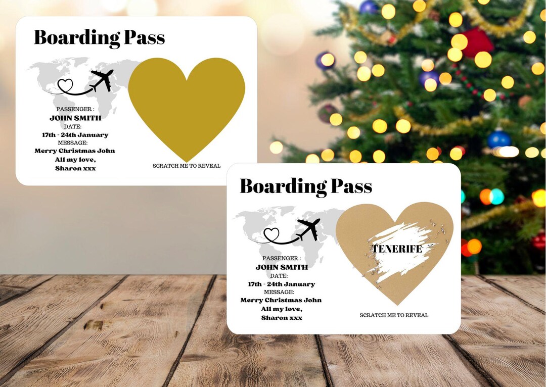 Personalised Boarding Pass Scratch Card - Surprise Holiday - Etsy