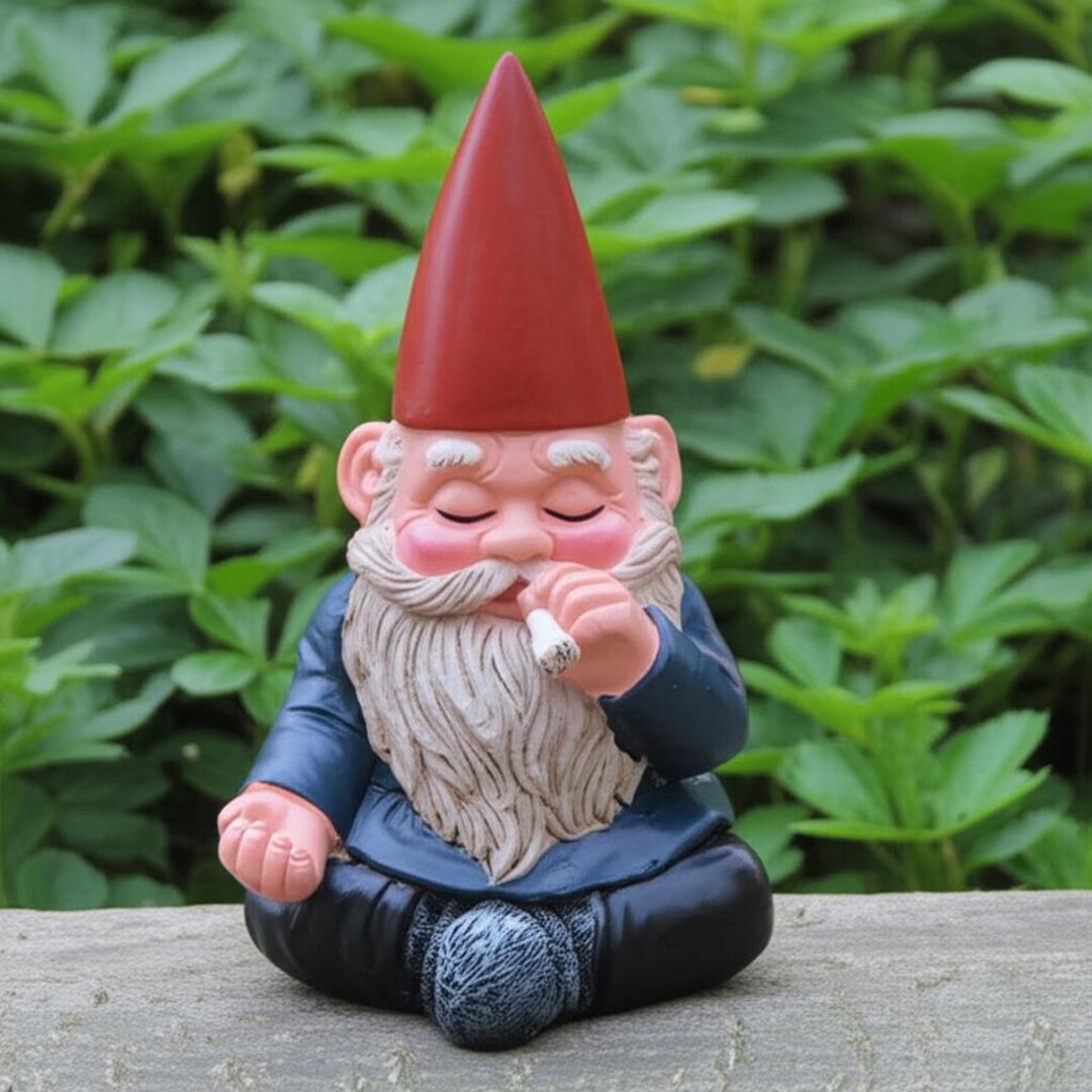 Funny Naughty Garden Gnome Statue | Mischievous Resin Figurine for ...