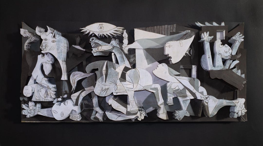Paper Relief, Picasso, Guernica, Paper Art, Wall Art, Original Creation ...