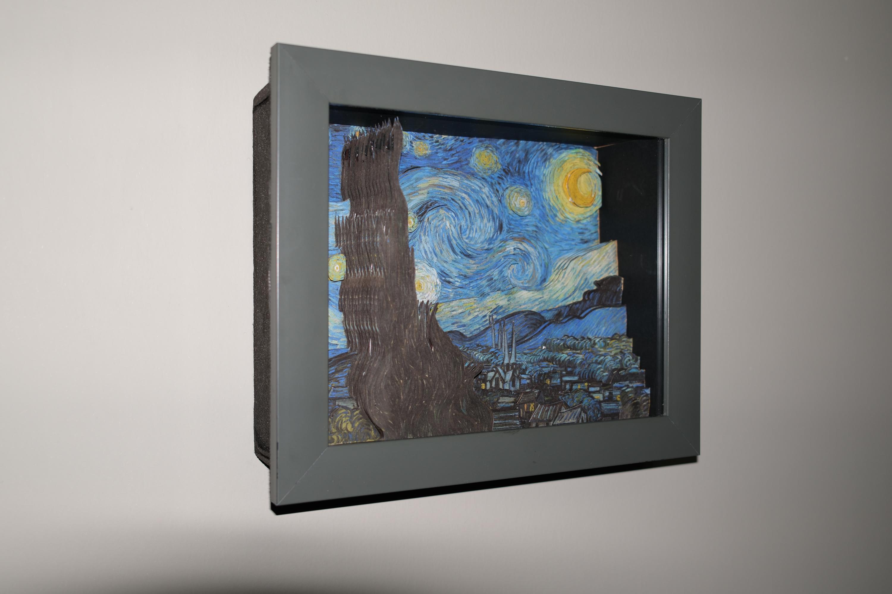 Van Gogh, the Starry Night, Paper Relief, Wall Art, Original Production ...