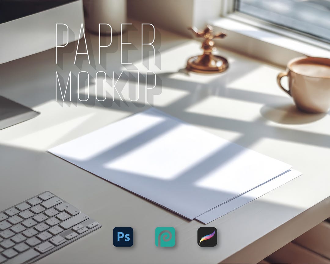 A4 Paper Photoshop Mockup - Digital Download With Smart Object for Easy ...