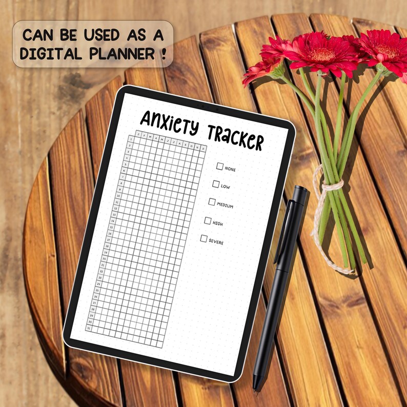 Anxiety Tracker Printable, Mood & Stress Log, Mental Health Tracker ...