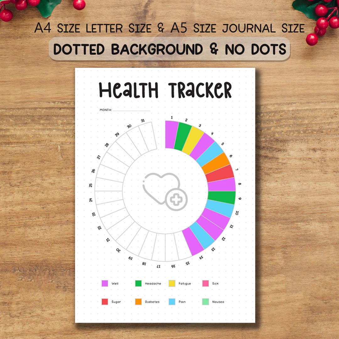 Health Tracker Printable PDF | Daily Health Log & Habit Journal ...