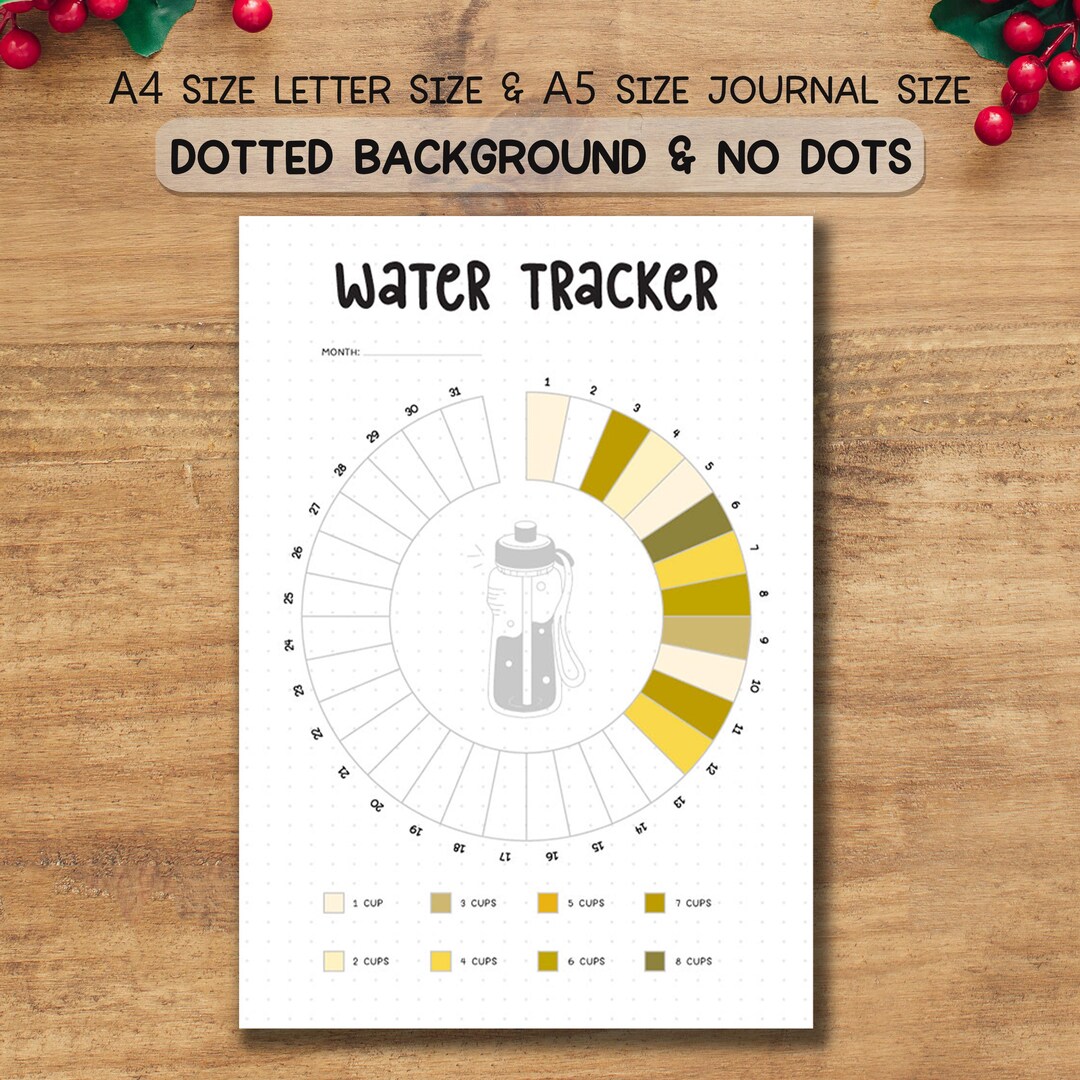 Water Tracker Printable PDF | A4-A5 Monthly Hydration Log | Daily Water ...