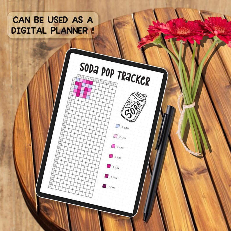 Soda Pop Tracker Printable Journal PDF | Yearly Habit Drink Log Dotted ...