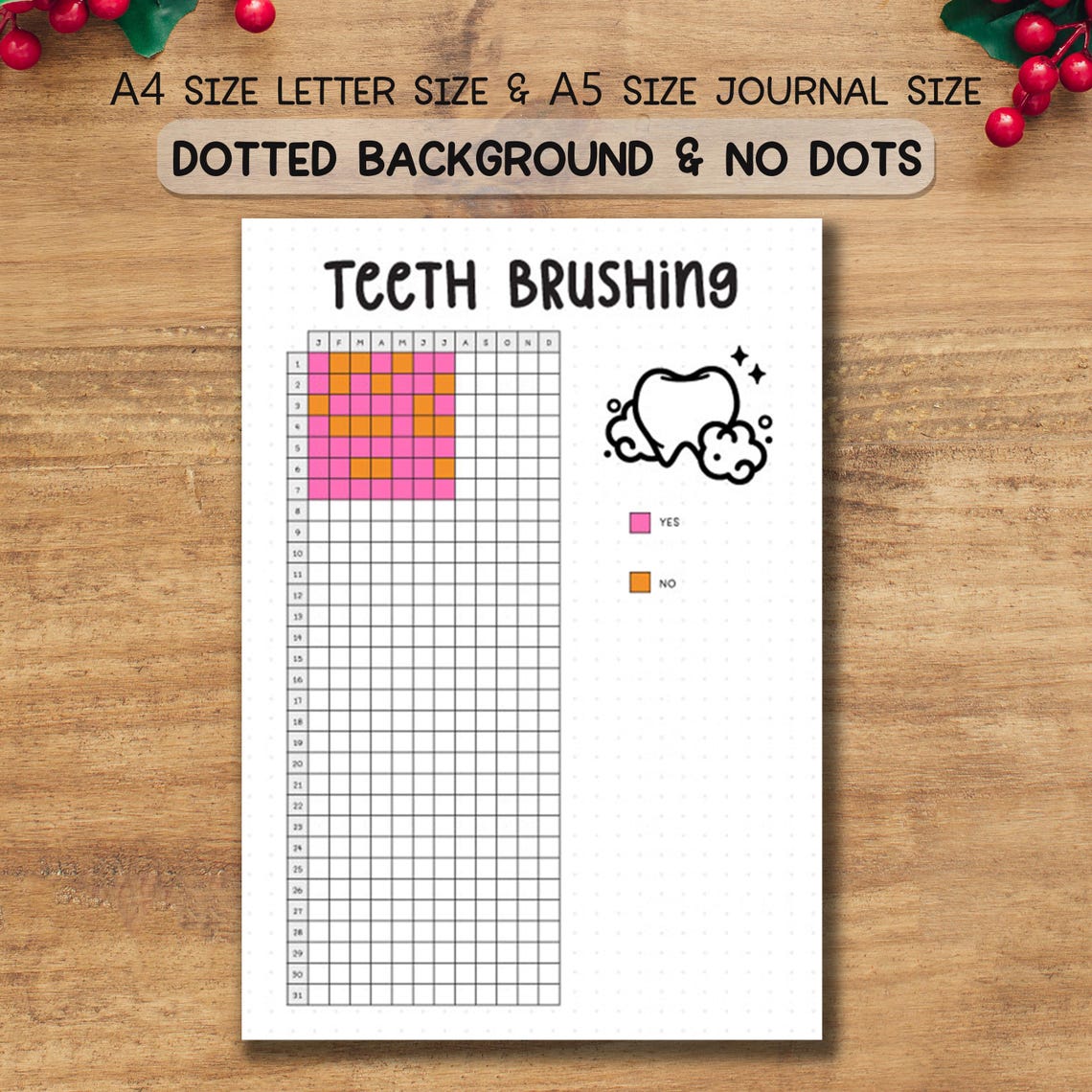 Teeth Brushing Tracker PDF for Kids | Dental Hygiene Routine Log & Oral ...