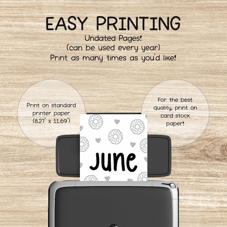 June Journal Cover Page Printable PDF | A4/A5 Dotted Monthly Title Page ...