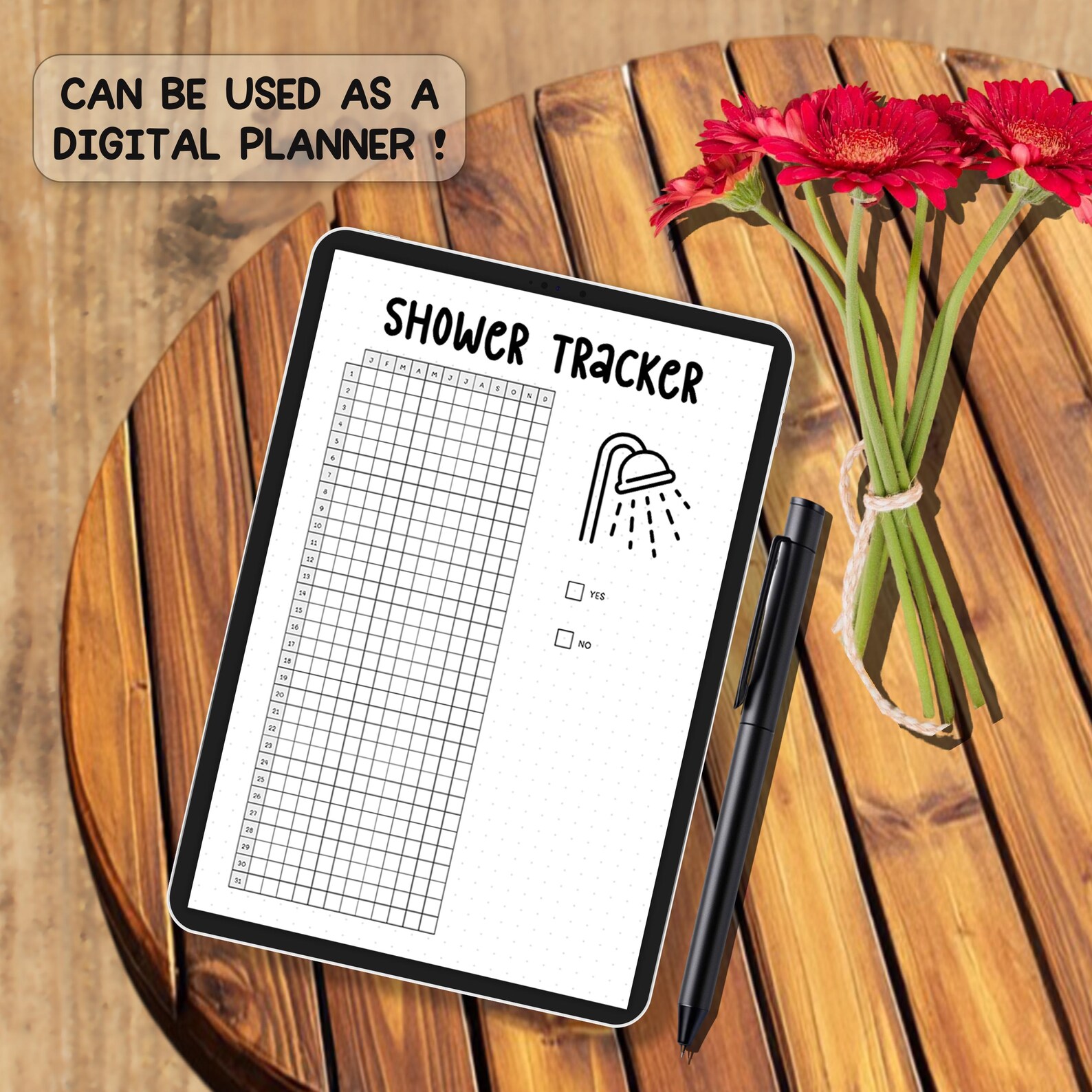 Shower Tracker Printable PDF | Daily Hygiene & Self-care Log | Bathroom ...