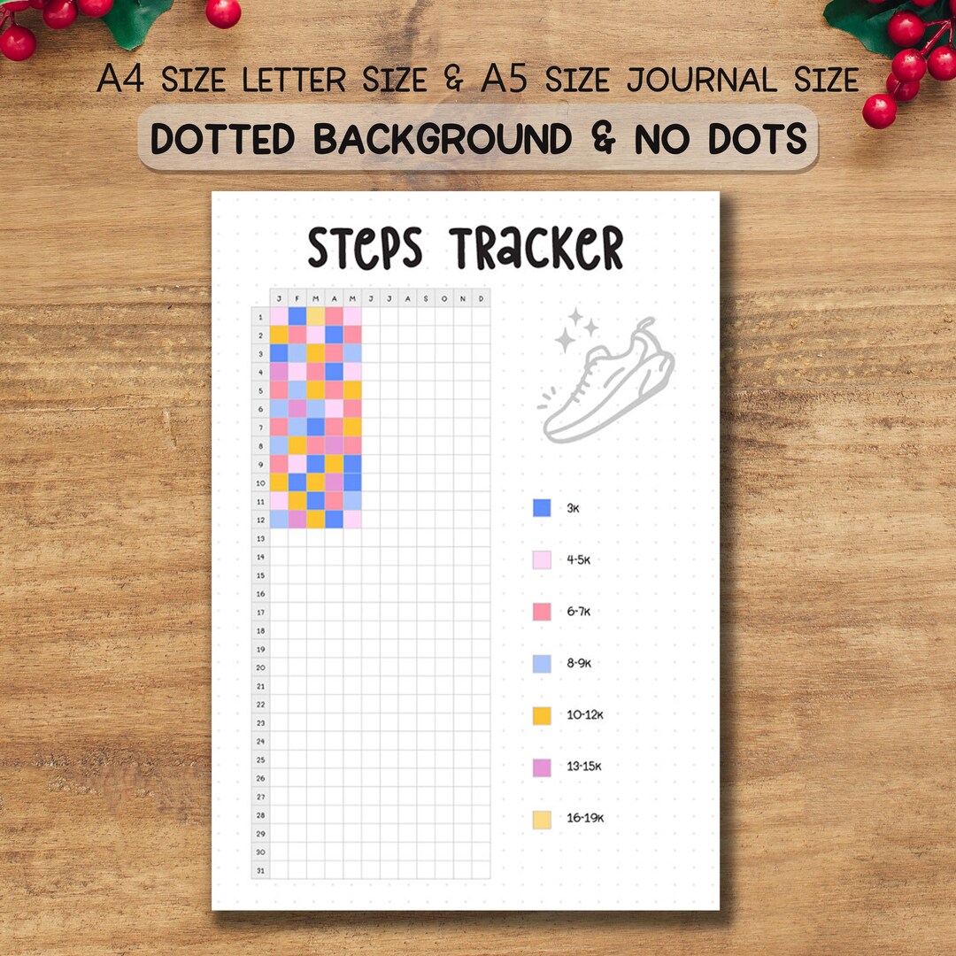 Yearly Steps Tracker Printable PDF | Walking Log & Exercise Planner ...