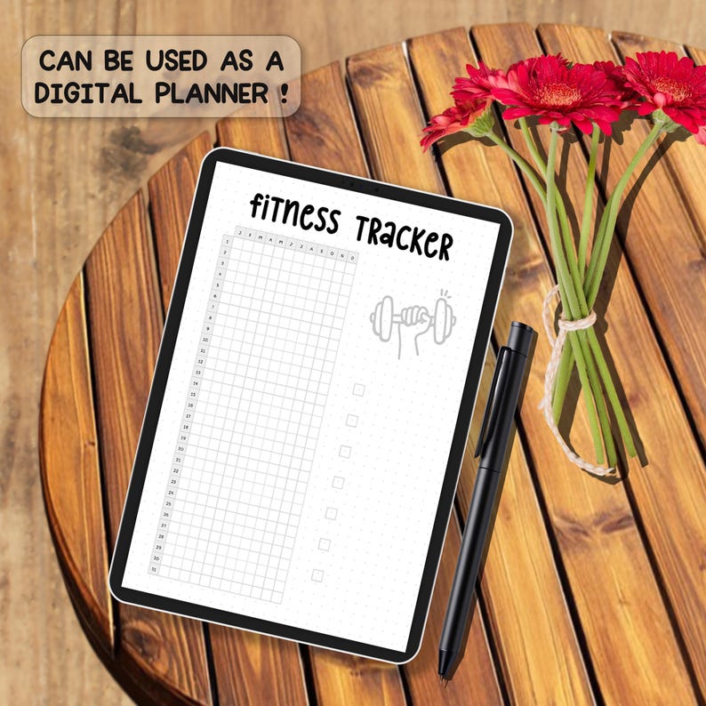 Fitness Tracker Printable PDF | Yearly Workout Log & Exercise Planner ...