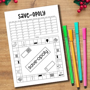 Save-opoly Printable PDF | A4/A5 Savings Challenge Game | Budget ...