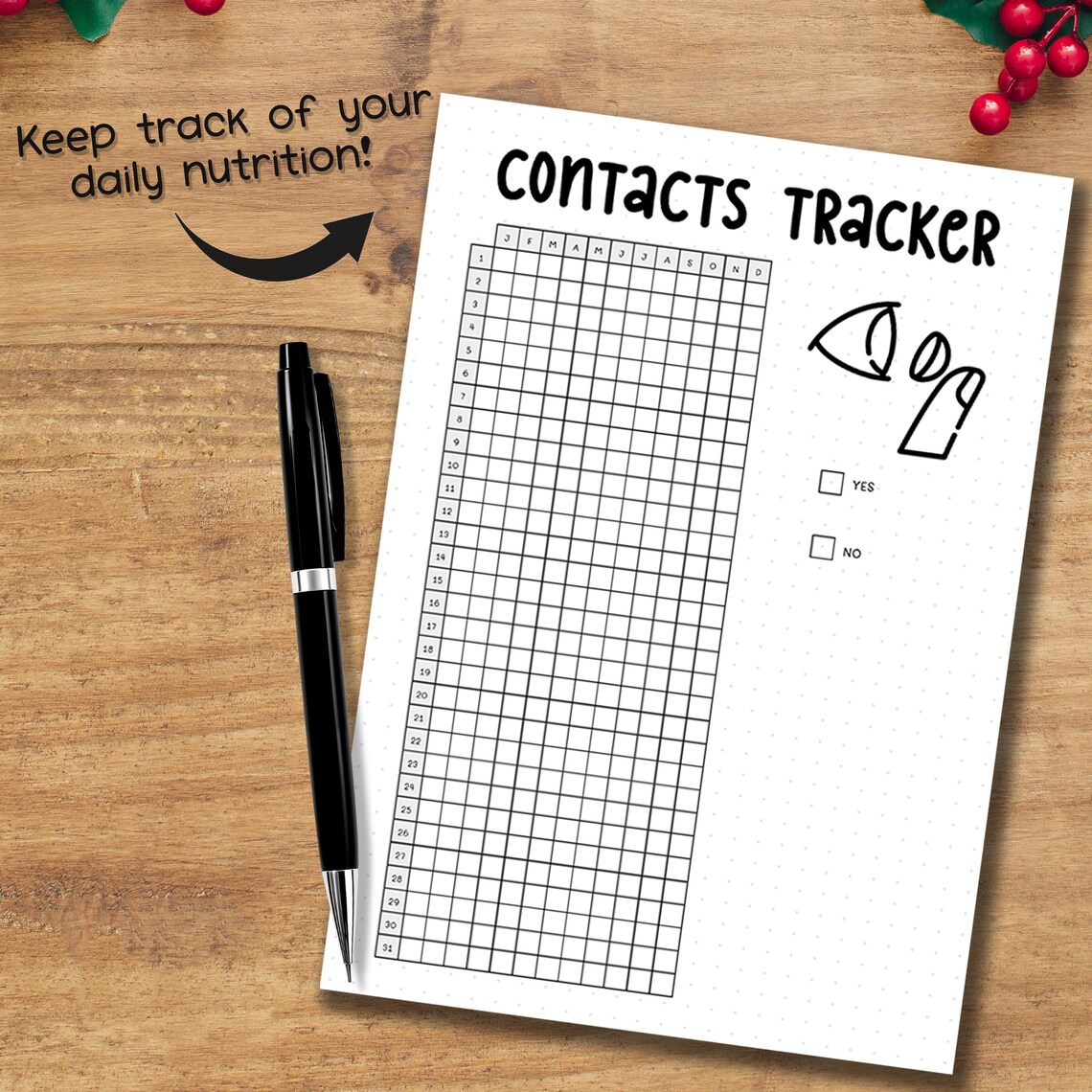Contact Lens Tracker Printable PDF | Eye Care Log & Replacement ...