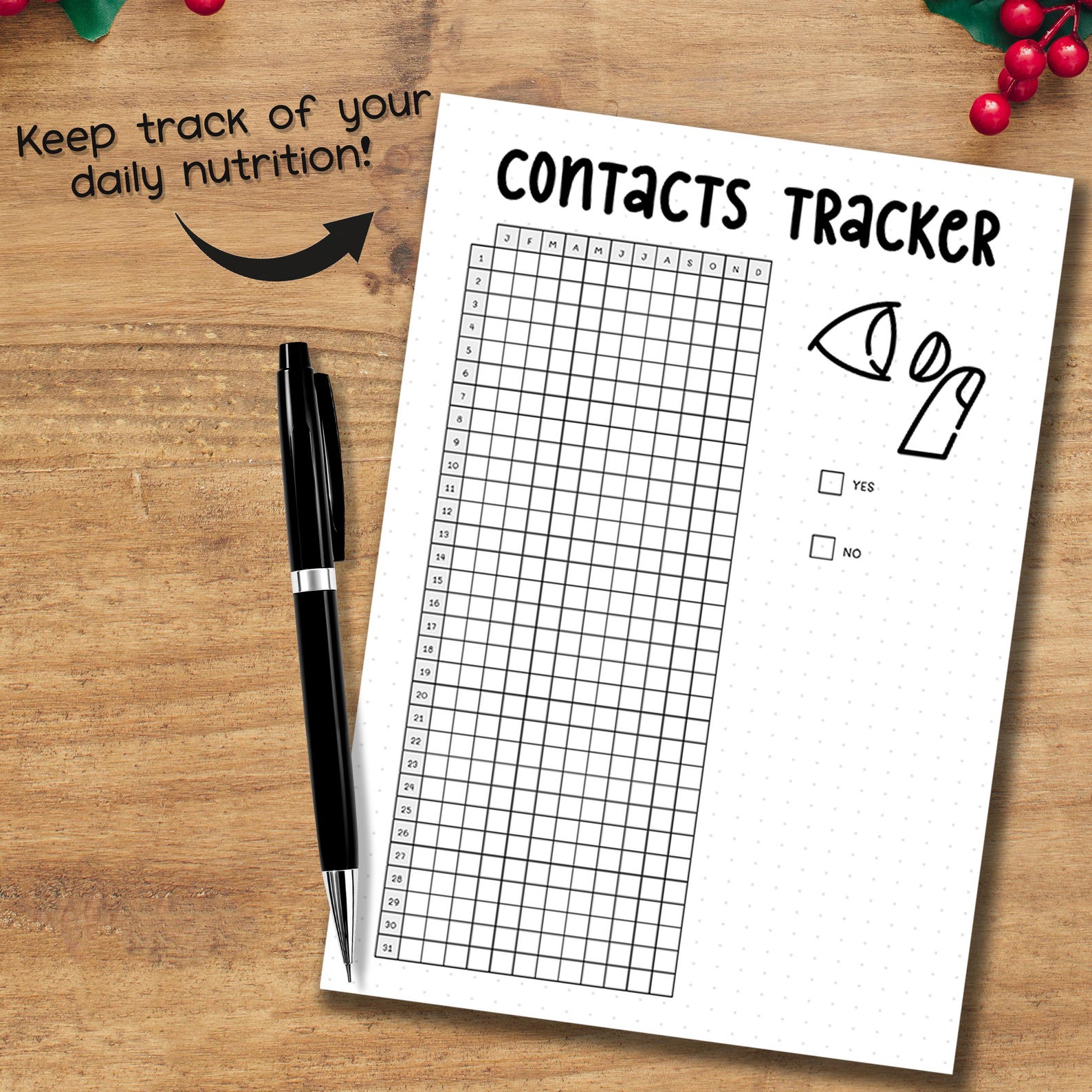 Contact Lens Tracker Printable PDF | Eye Care Log & Replacement ...