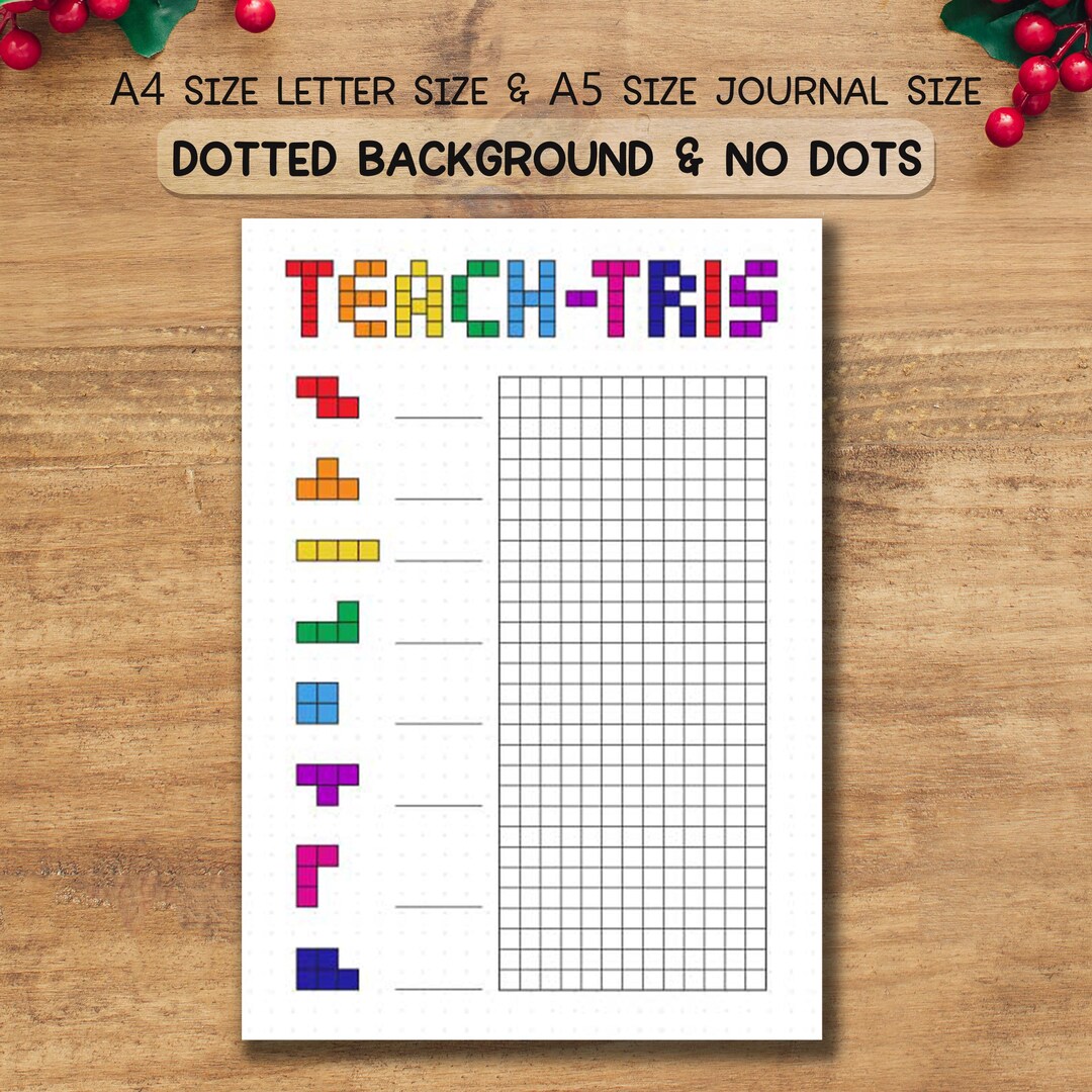 Teach-tris Tracker Printable PDF | A4 A5 Dotted & Non-dotted Pages ...