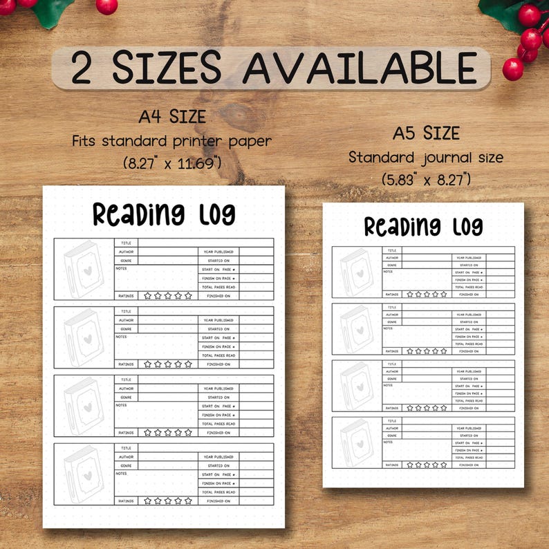 Reading Log Printable PDF | Book Tracker & Reading Habit Journal ...