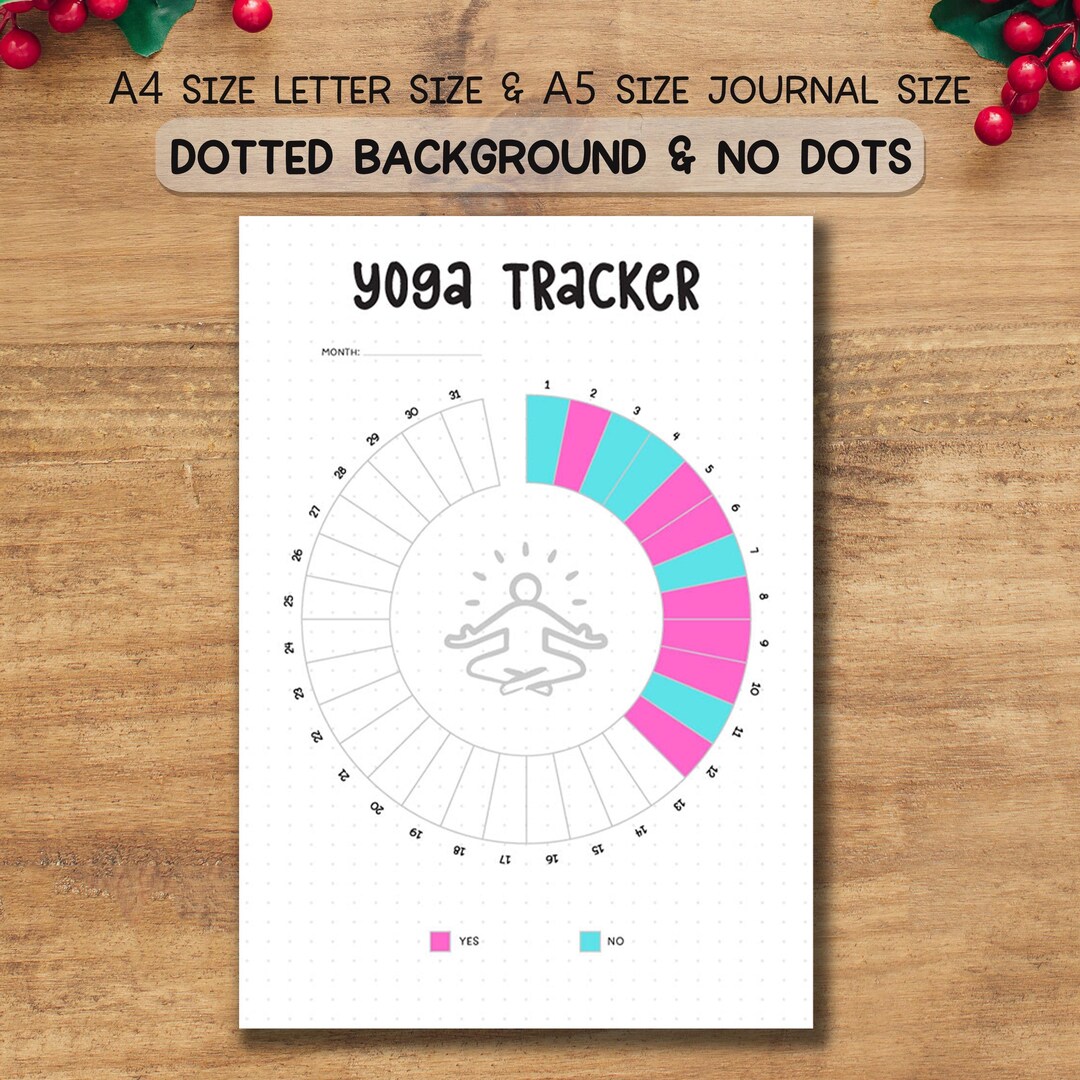 Yoga Tracker Printable, Monthly Meditation Log, Printable Journal Page ...