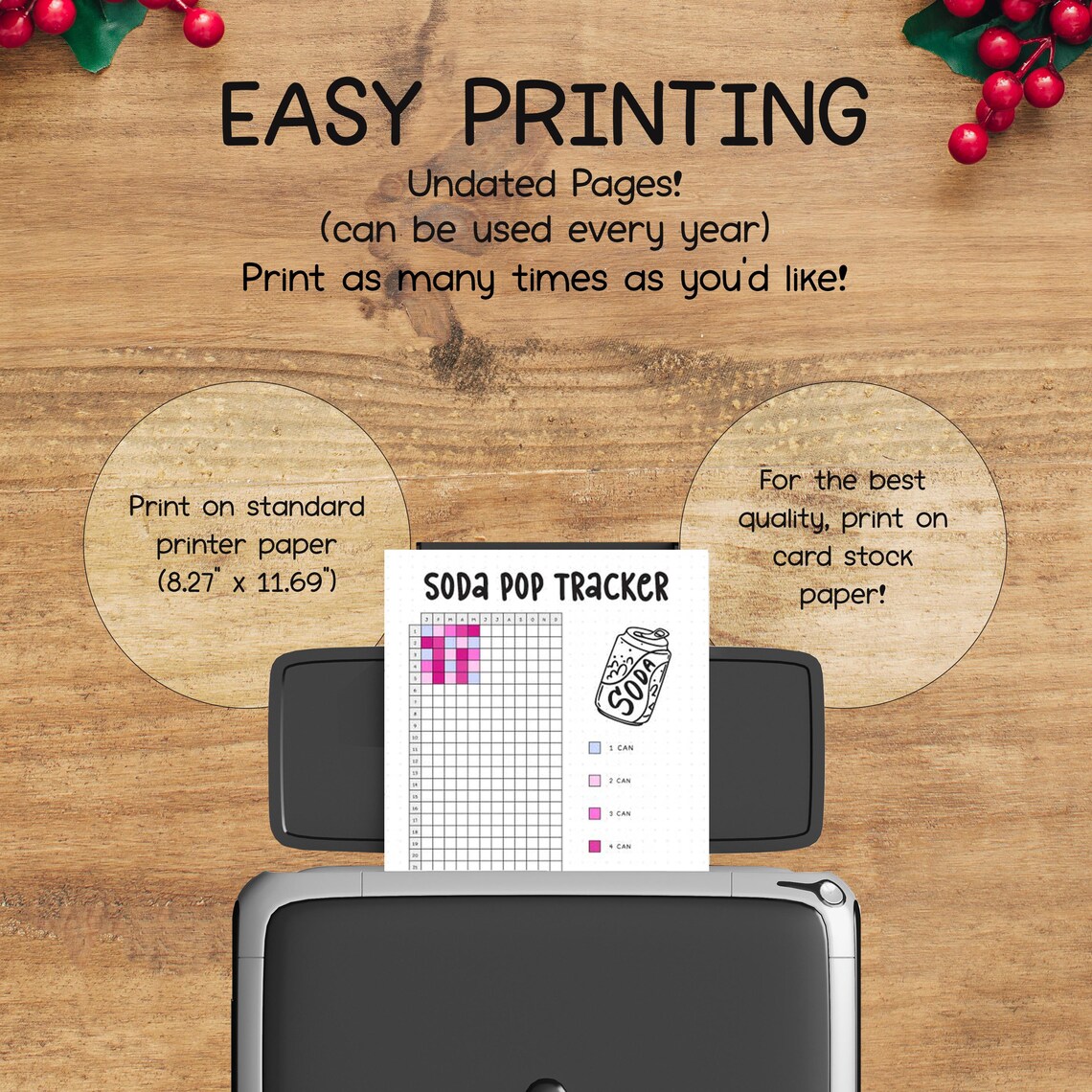 Soda Pop Tracker Printable Journal PDF | Yearly Habit Drink Log Dotted ...