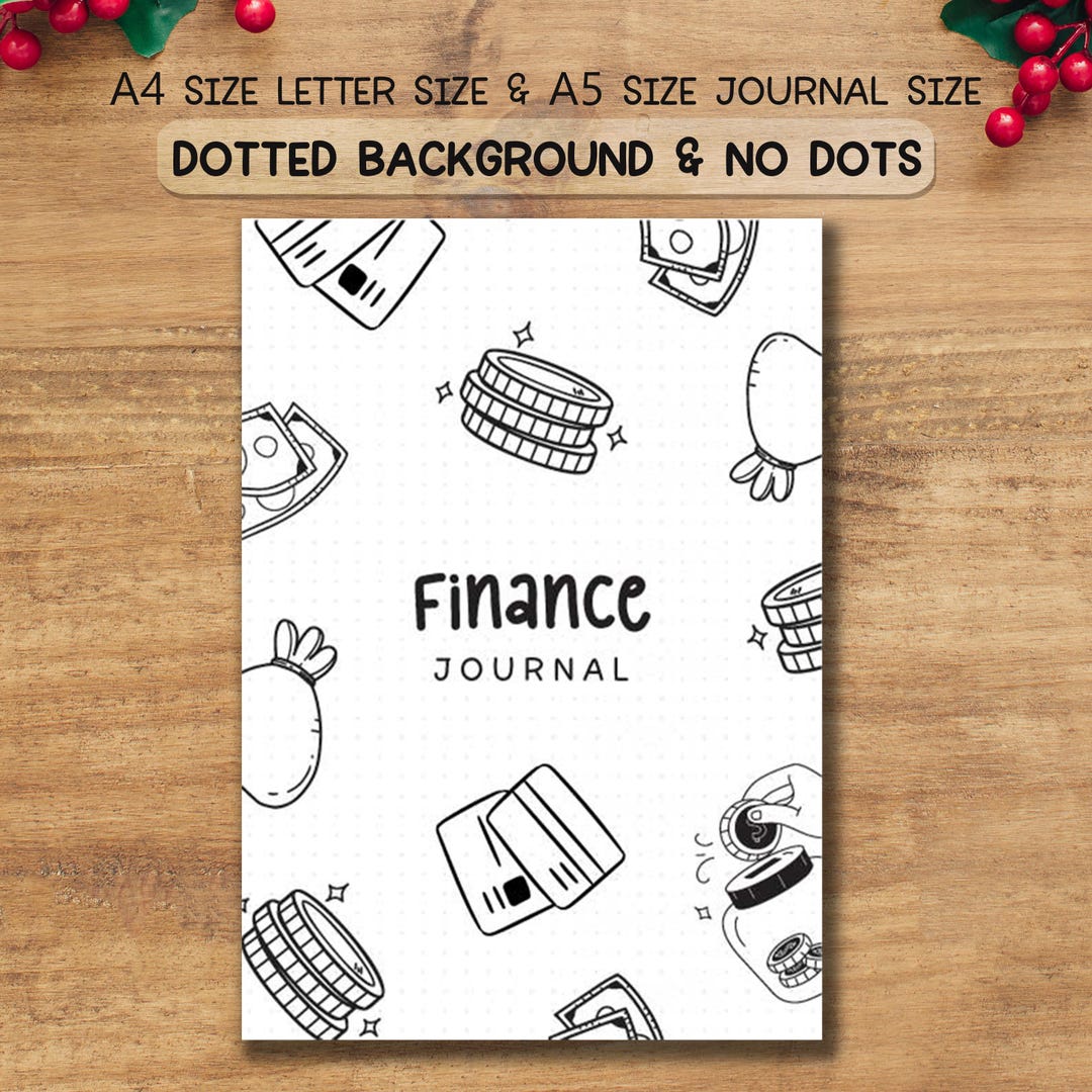 Finance Journal Cover Printable PDF | A4 A5 Dotted & Non-dotted Pages ...