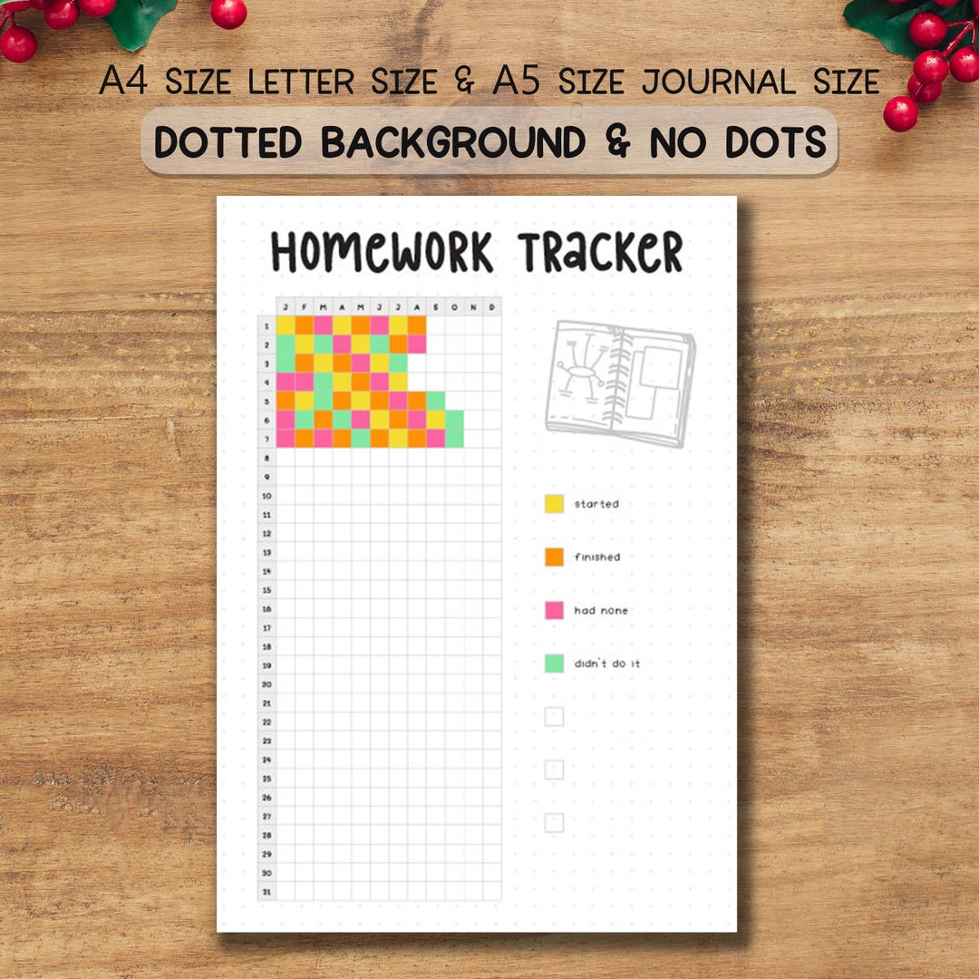 Homework Tracker Printable PDF | Student Study Planner & Assignment Log ...